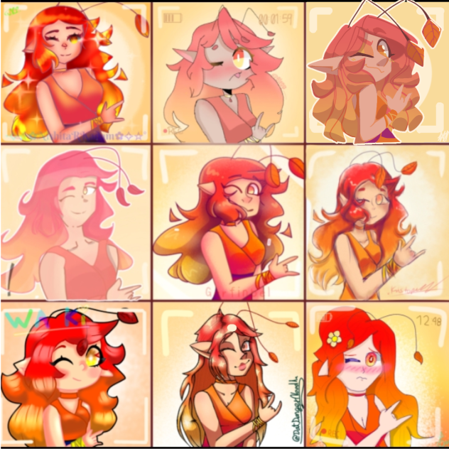 Menina outono(3x3 Collab completa) - ibisPaint