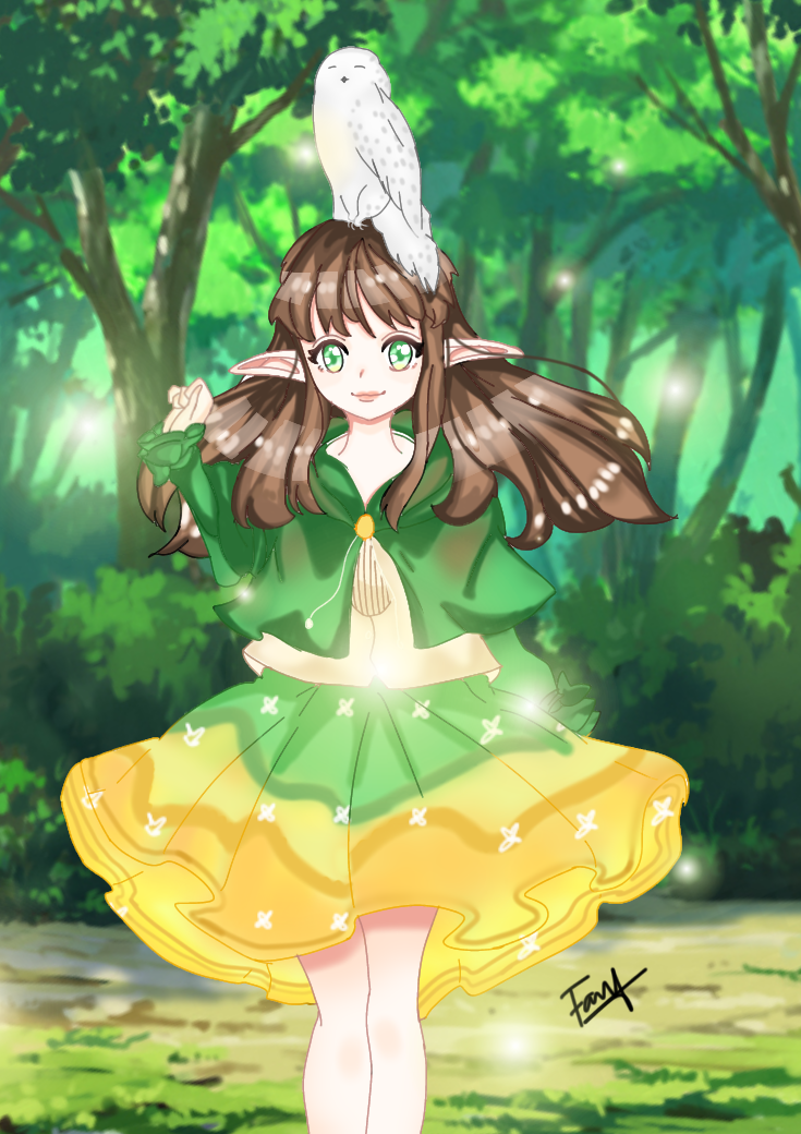 elf and owl - ibisPaint