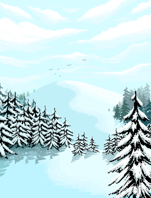 snow hill scenery (pixel) - ibisPaint