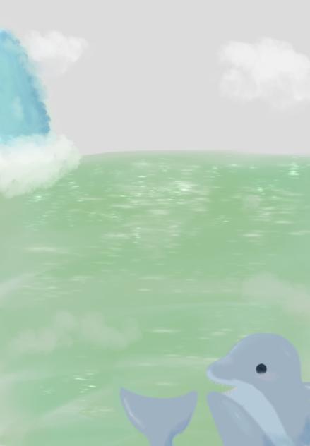 Isn’t the water juicy and dolphin cute! - ibisPaint