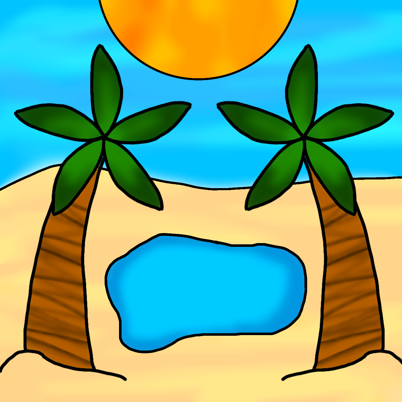 inktober day 9 oasis - ibisPaint