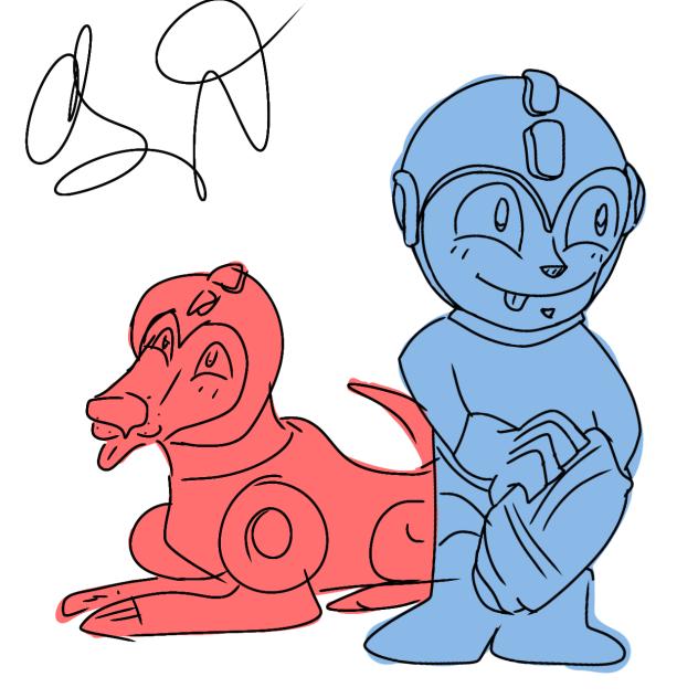 mega man and mega dog - ibisPaint