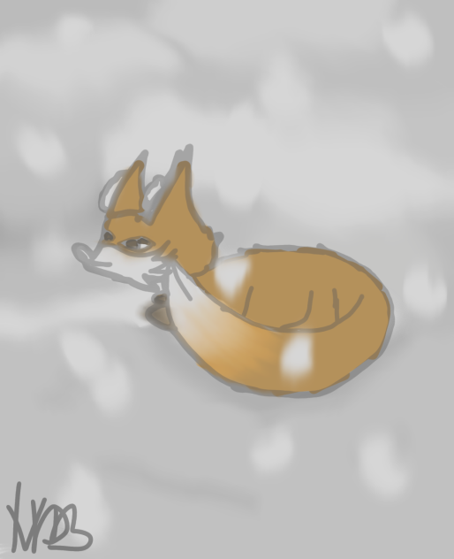 fox in a snow storm - ibisPaint