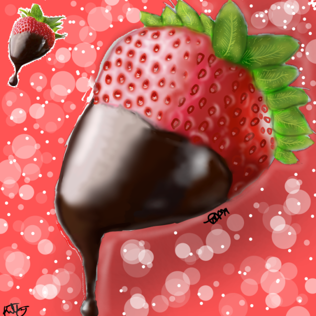 Chocolate strawberry drawing - ibisPaint