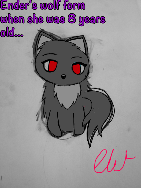 Ender's (8 years old) wolf form - ibisPaint