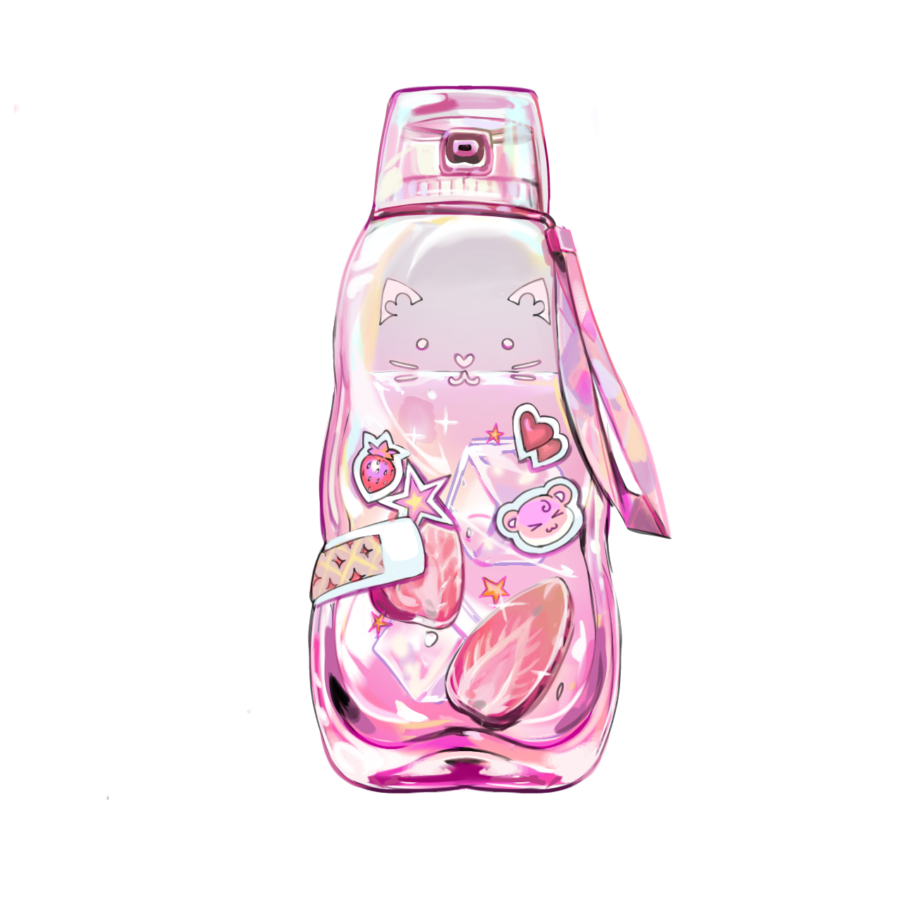 Cute water bottle (pink) - ibisPaint