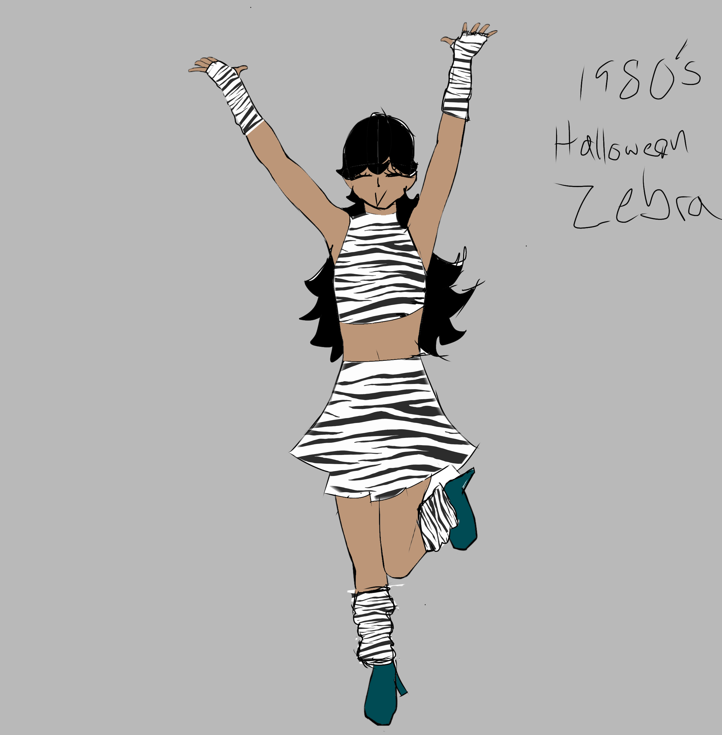 1980s zebra costume - ibisPaint