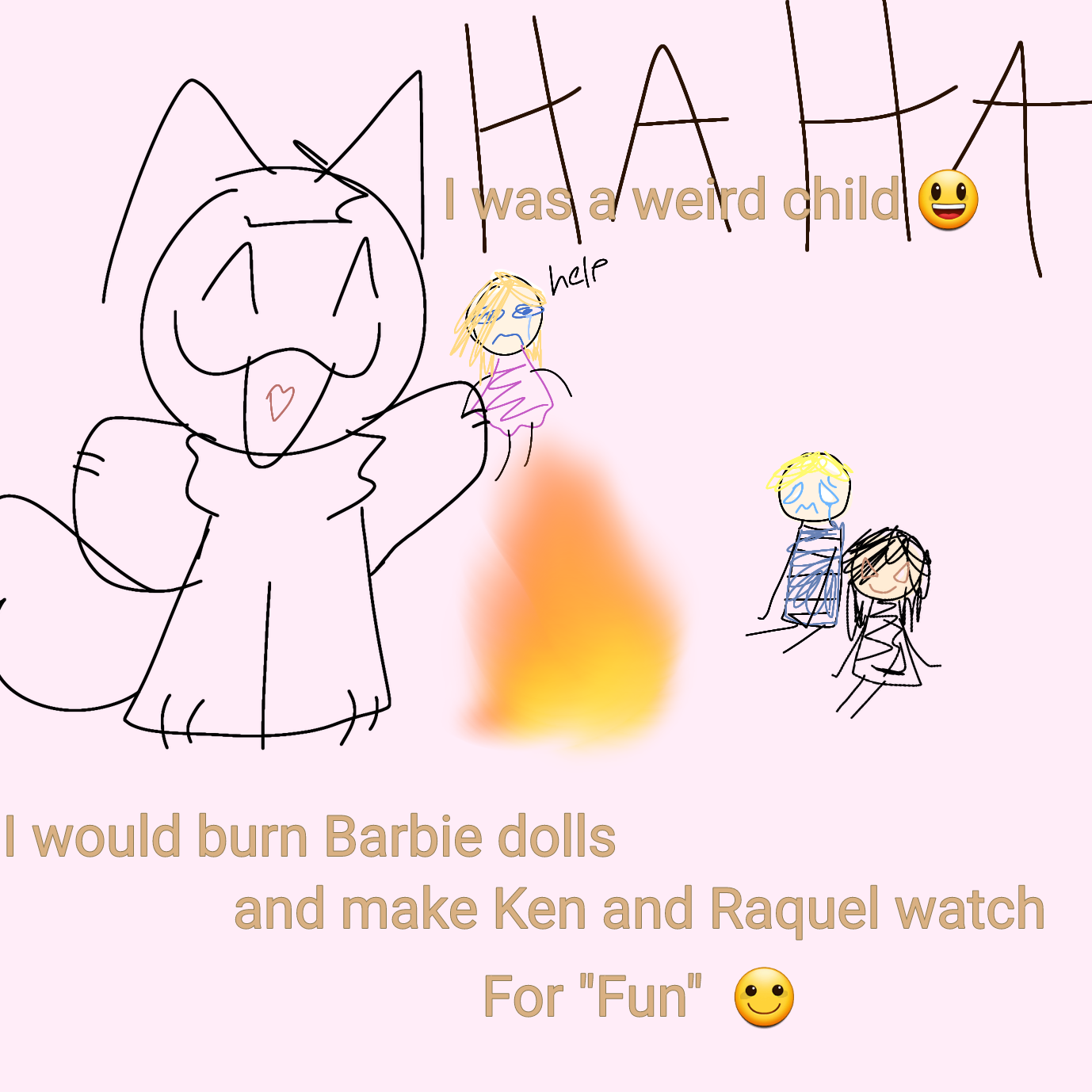 Barbie dolls + fire = melting death - ibisPaint