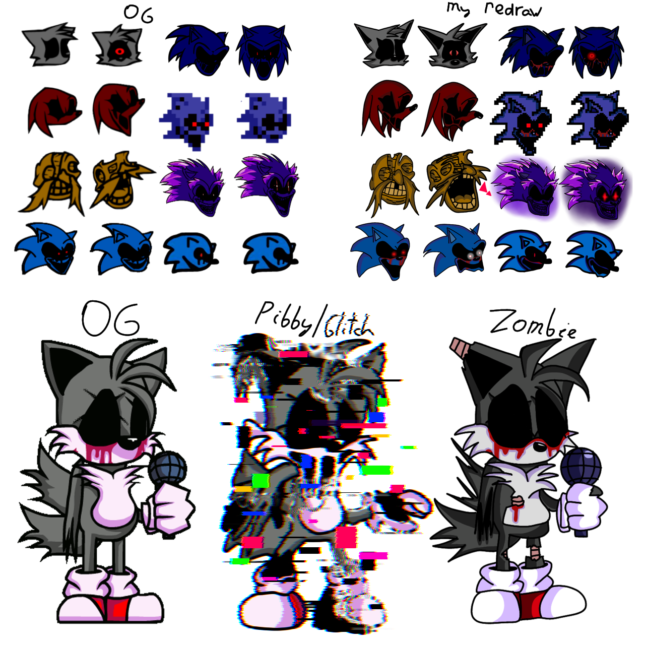 OGアイコンソニックEXE MODを再描画し、3スタイルでテール魂を再描画 - ibisPaint