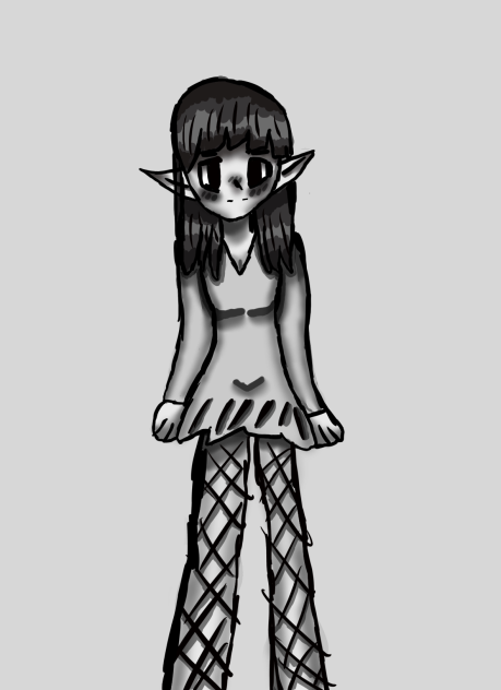 elf oc (grayscale) - ibisPaint