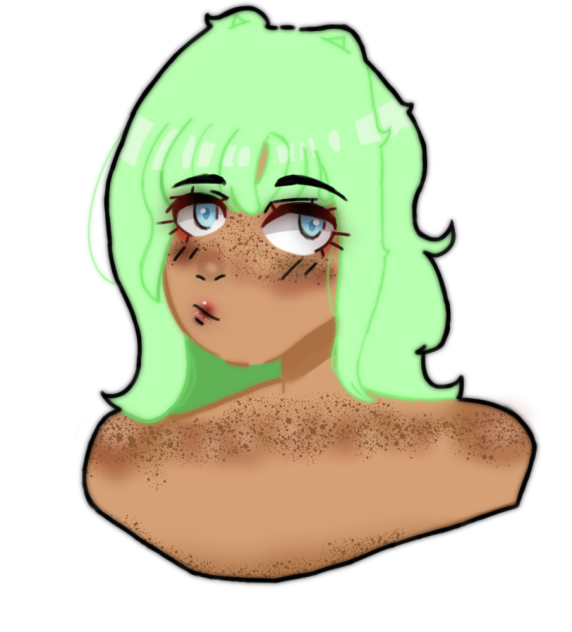 green haired lady - ibisPaint