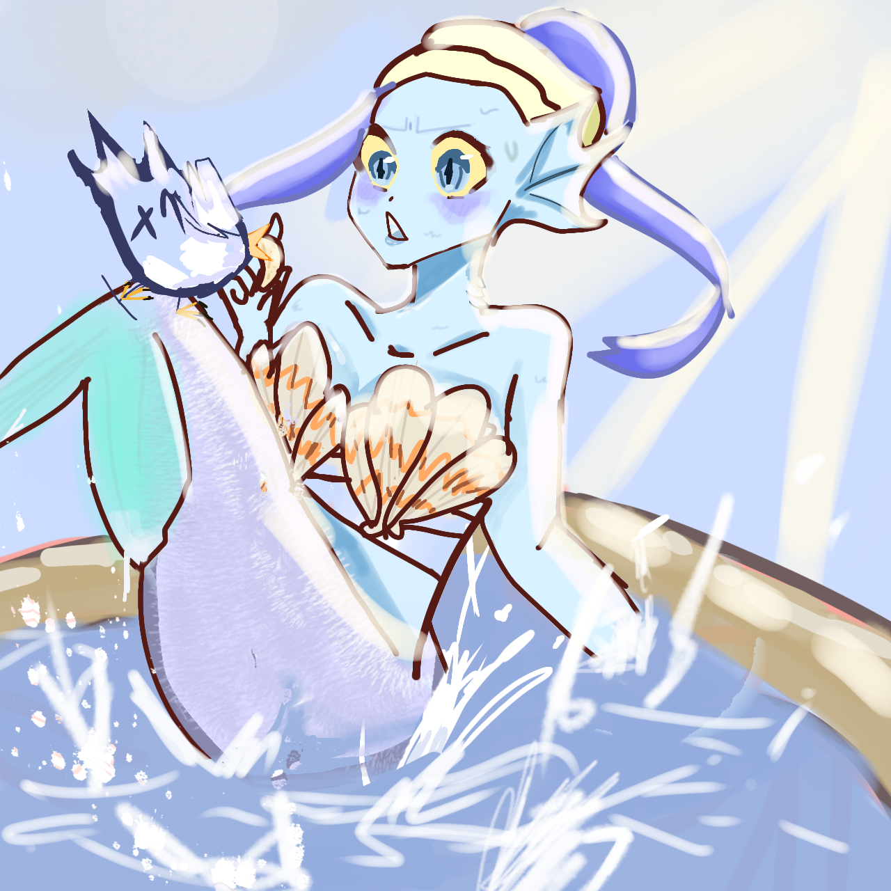 siren chillin' in a pool - ibisPaint