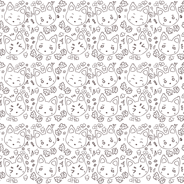 Autumn theme pattern (bnw) - ibisPaint