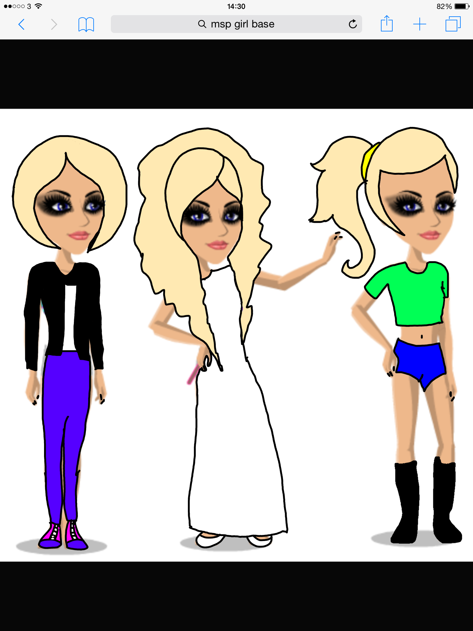 msp girl in 3 different looks and poses - ibisPaint