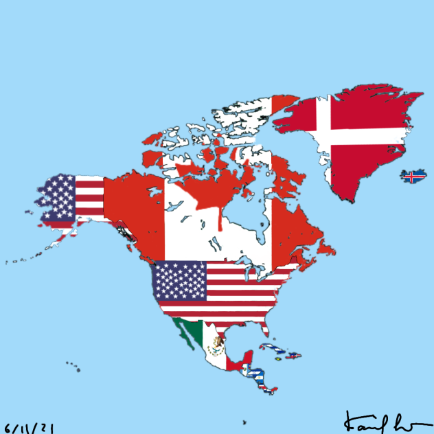 North American Countries Flag-Map - ibisPaint