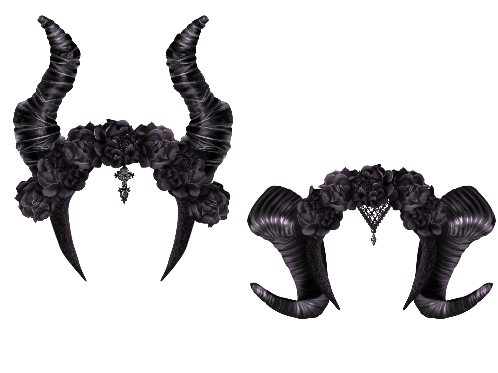 Gothic horns head accessories - ibisPaint