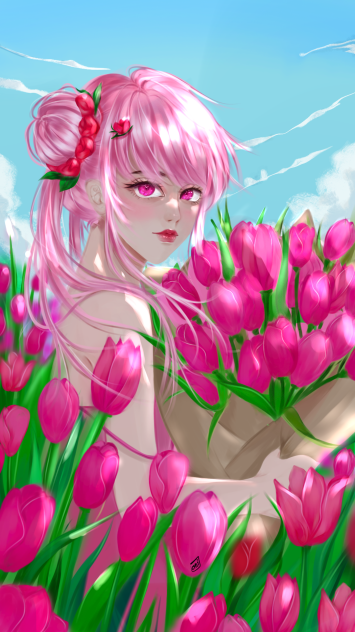 Em và Tulip - ibisPaint