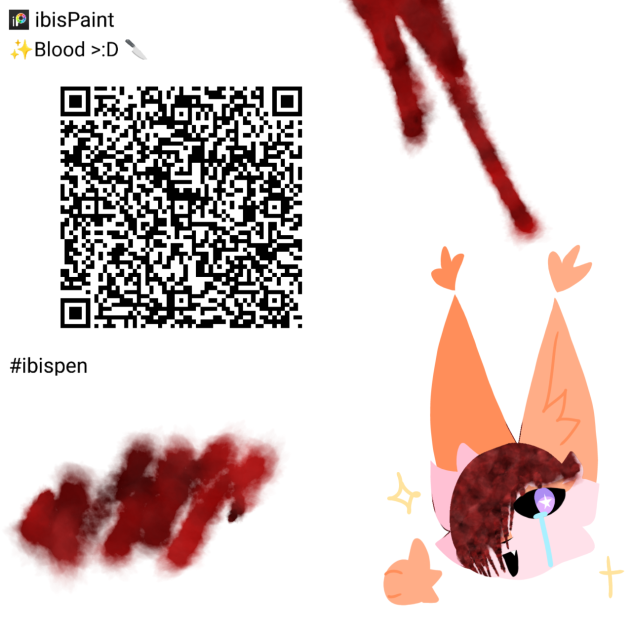 Кисть на кровь, Brush on blood - ibisPaint