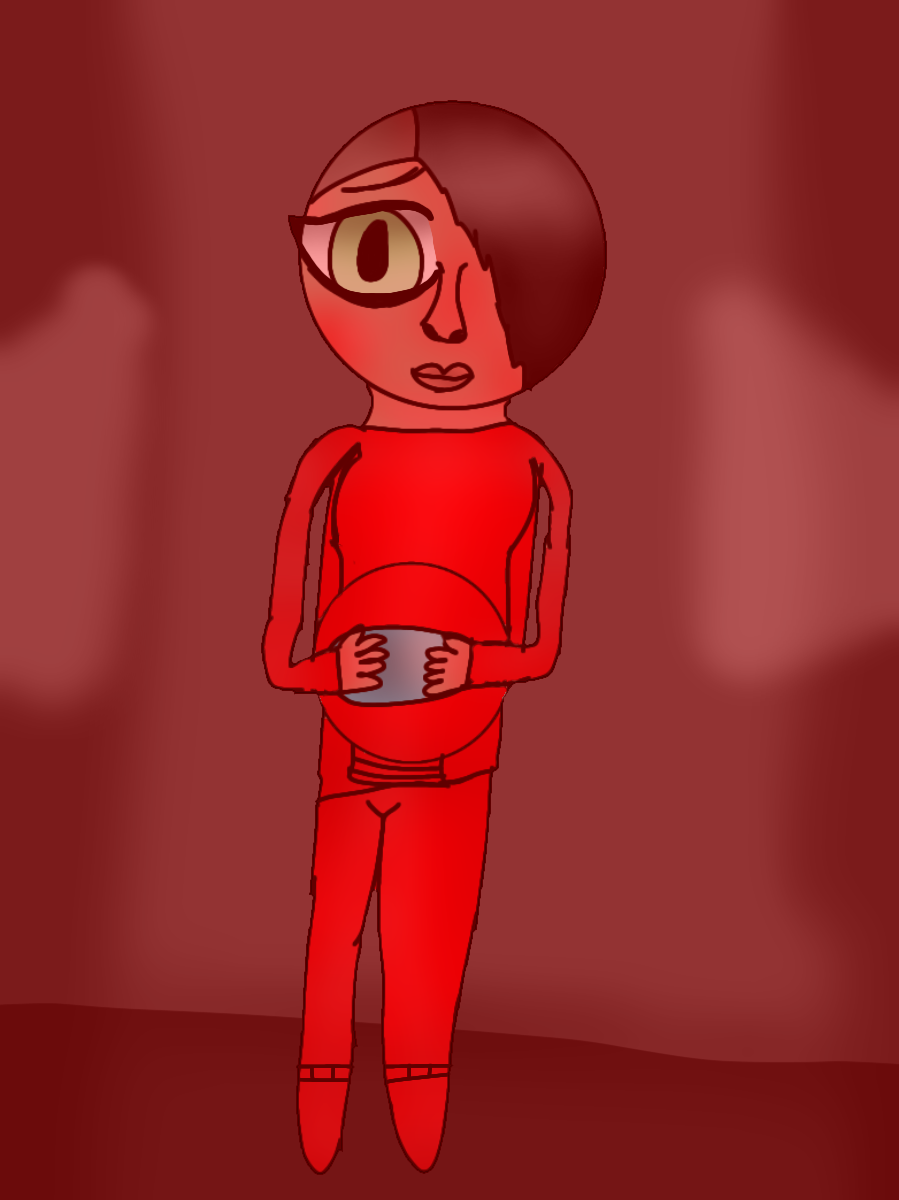 a edit of a irl drawing of among us red - ibisPaint