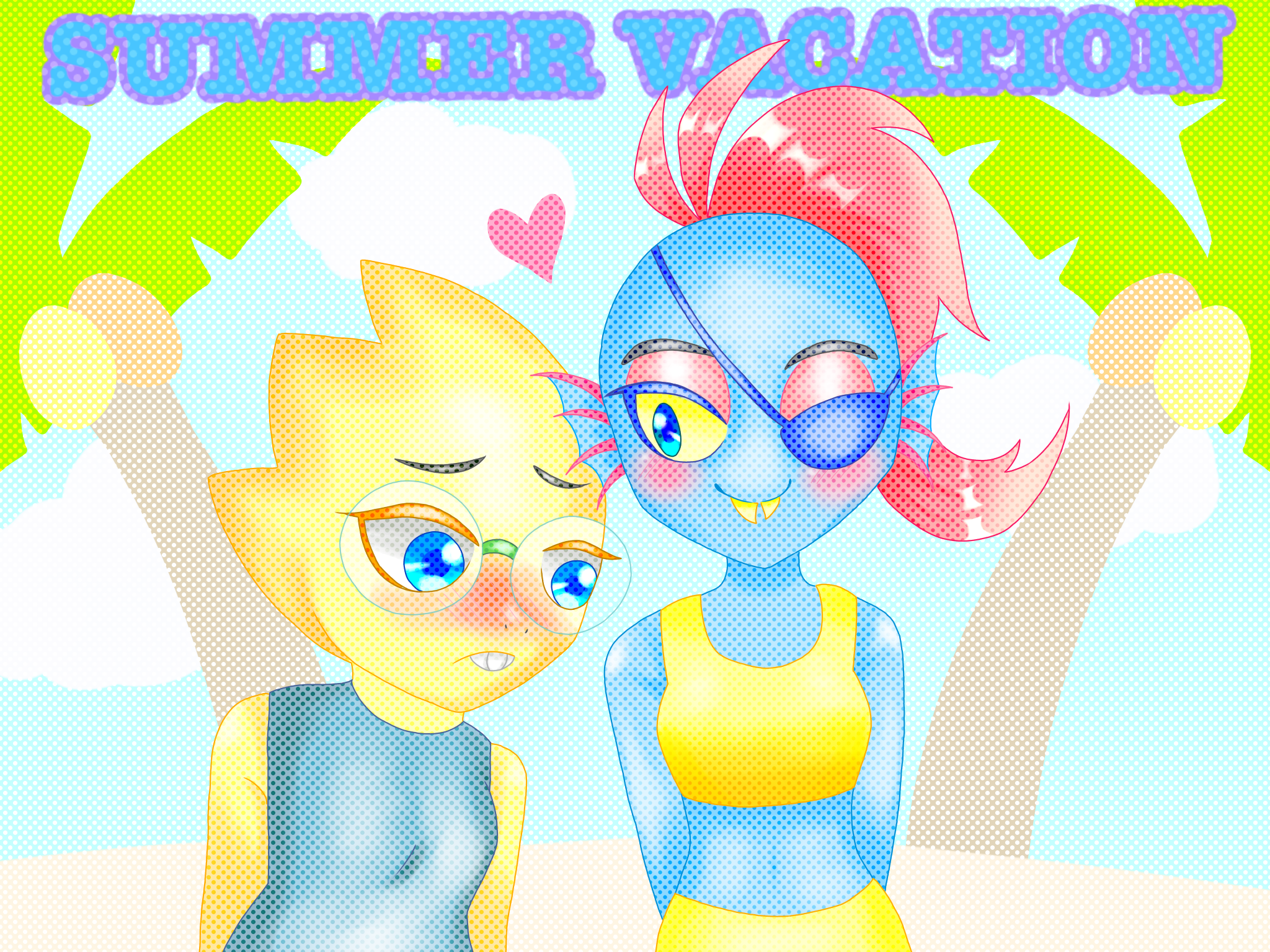 summer vacation (Alphys & Undyne) - ibisPaint