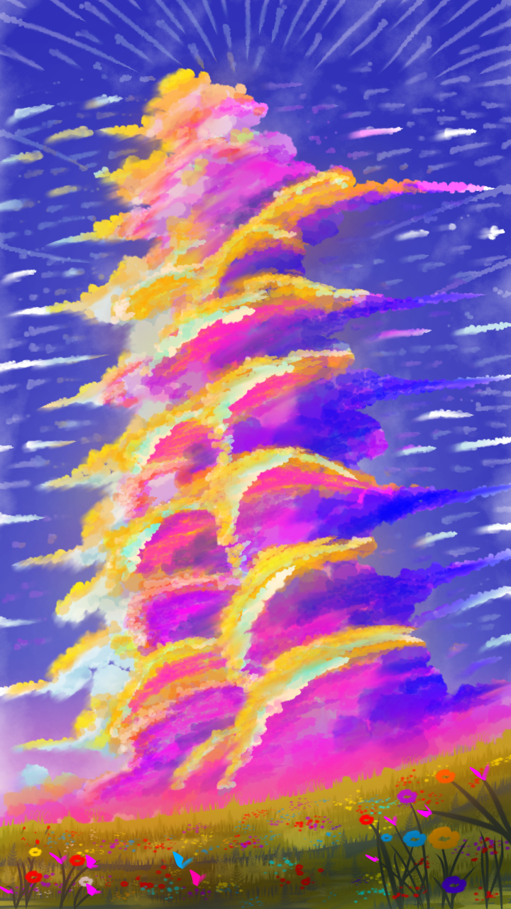 A Beautifull Rainbow Explosion cloud - ibisPaint