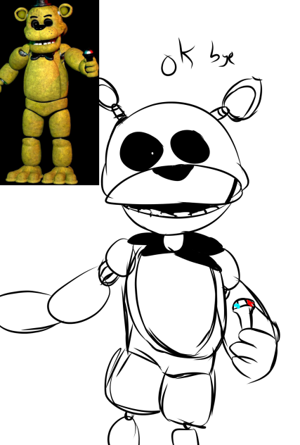 tried to draw golden Freddy - ibisPaint