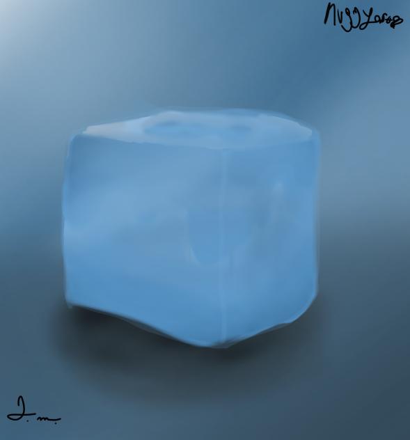 tried drawing a ice block - ibisPaint