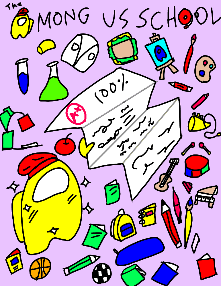 Among us school cover (check my comic!) - ibisPaint