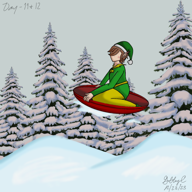 Day 11-12 elf & sledding - ibisPaint