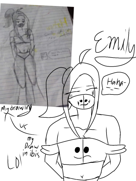 My drawing irl vs My drawing in ibis - ibisPaint