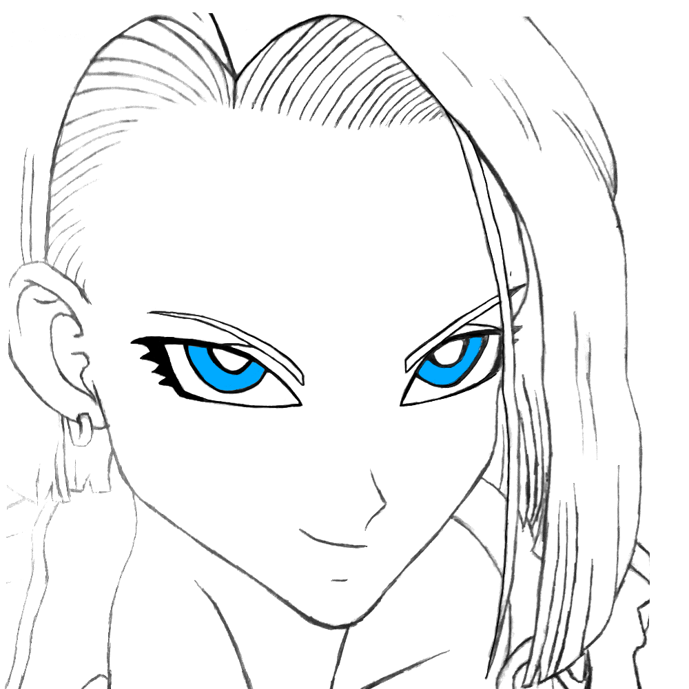 android 18 line drawing - ibisPaint