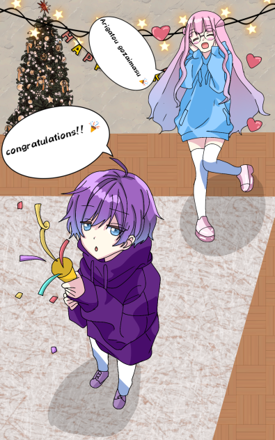 Nikochan and her brother Omo-kun. - ibisPaint