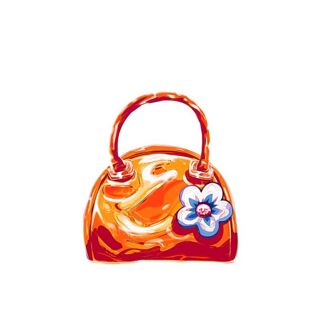 Orange Glossy Hand Bag - ibisPaint