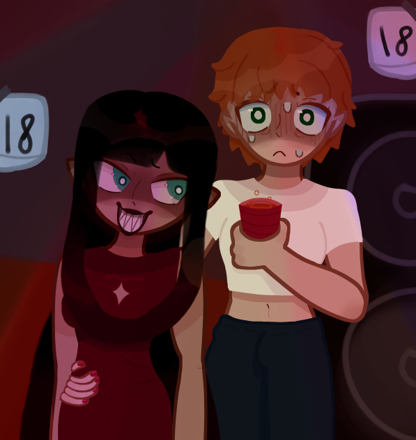 Vampire wanna eat poor guy(( - ibisPaint