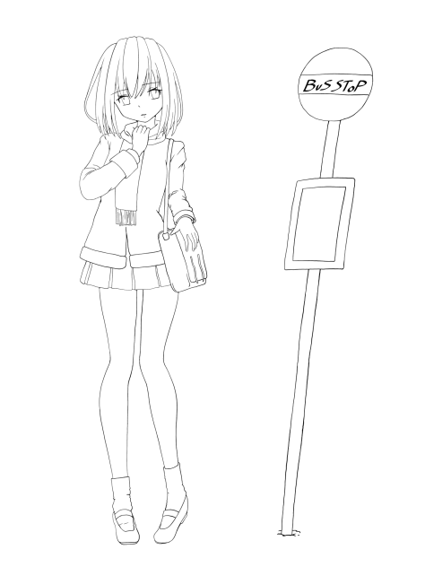 Bus Stop Love（線画） - ibisPaint