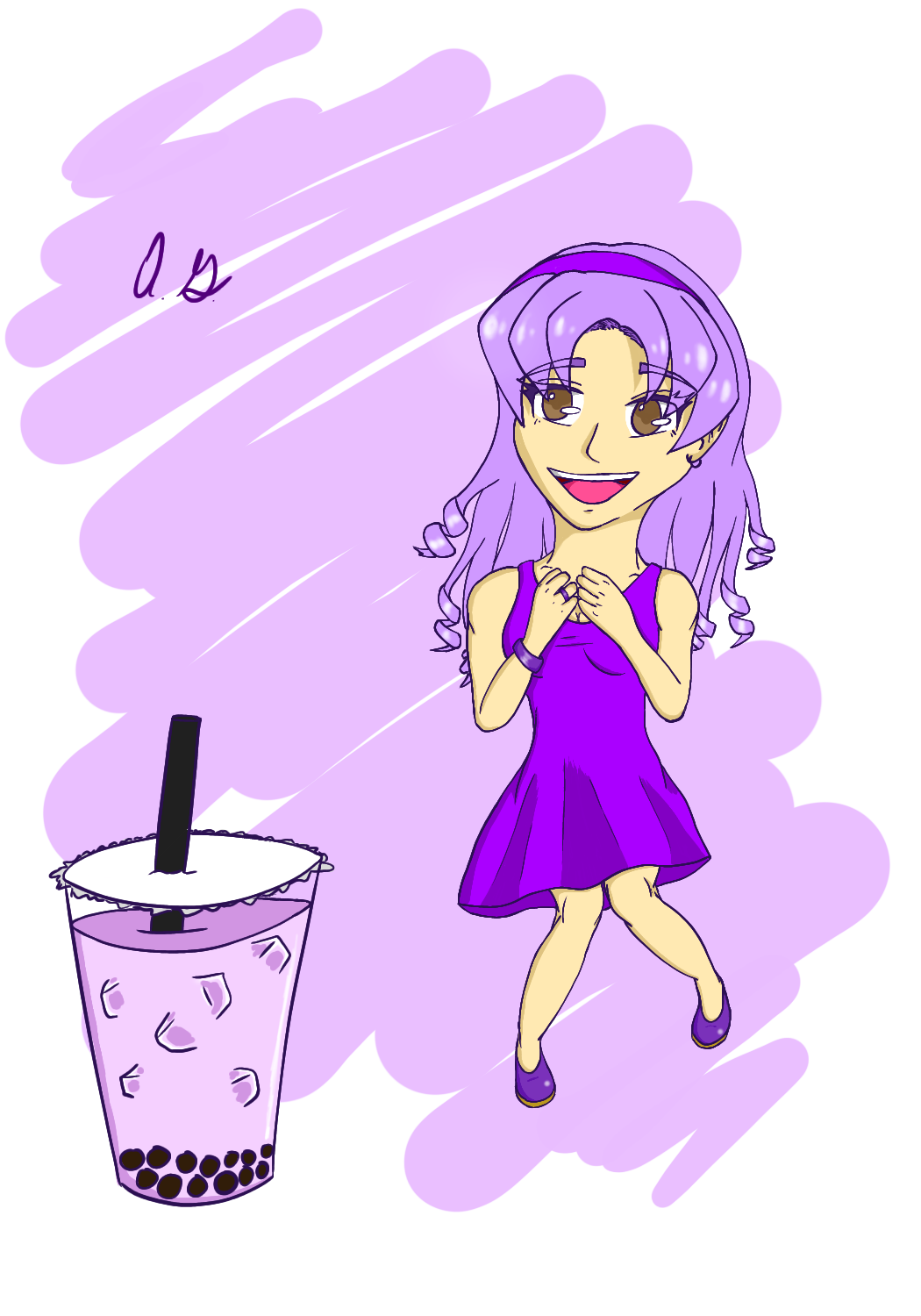 Taro Tea Girl - ibisPaint