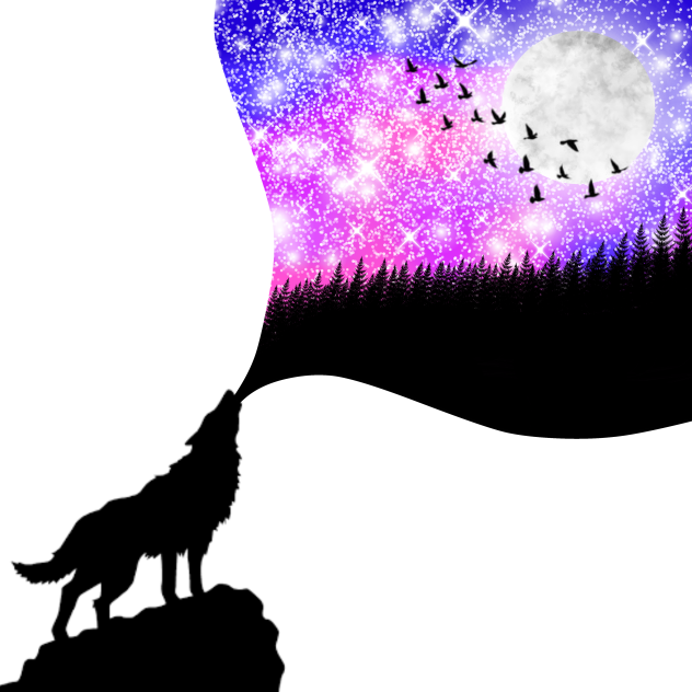 Howling wolf - ibisPaint