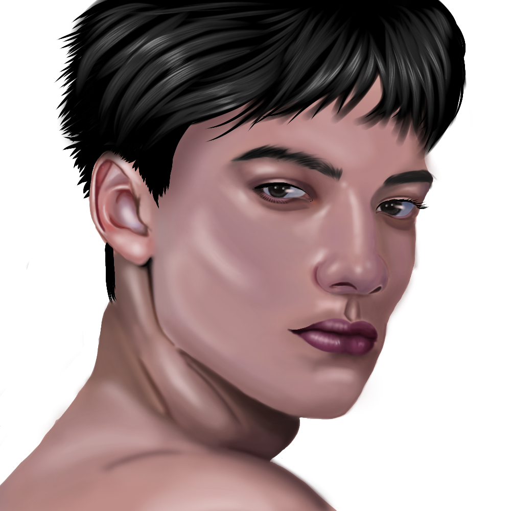 Portraing a reference from Pinterest - ibisPaint