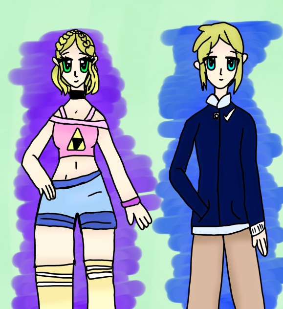 link and zelda in modern - ibisPaint