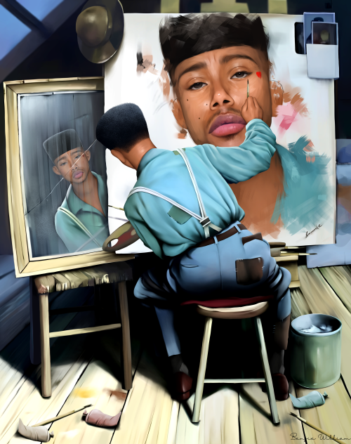 Unhappy Artist drawing himself - ibisPaint