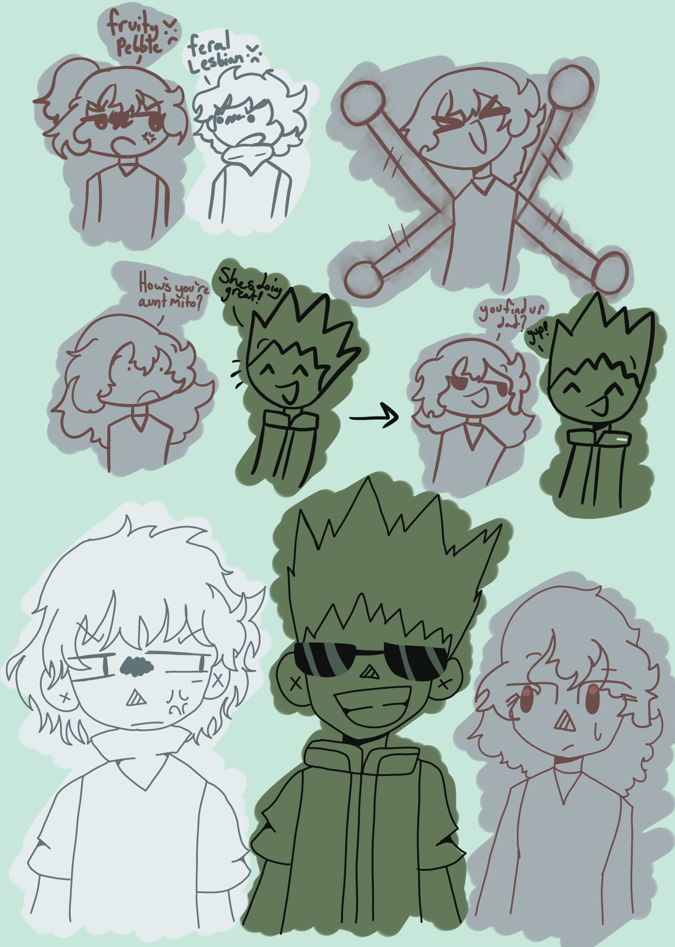 Some Doodles of Nikki, Gon, and Killua - ibisPaint