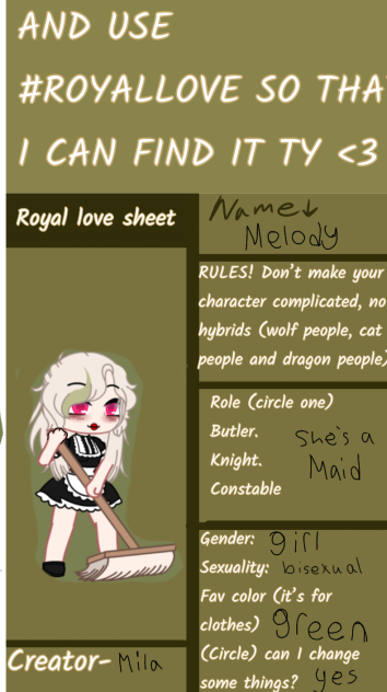 royal love charecter sheet - ibisPaint