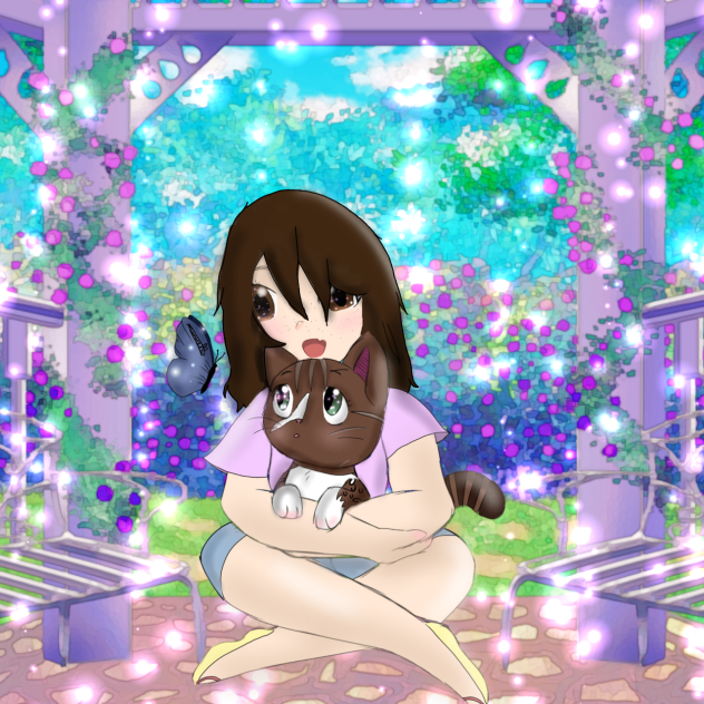 criadora com sua gatinha ivee - ibisPaint