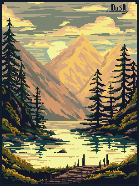 Pixel Mountains - ibisPaint