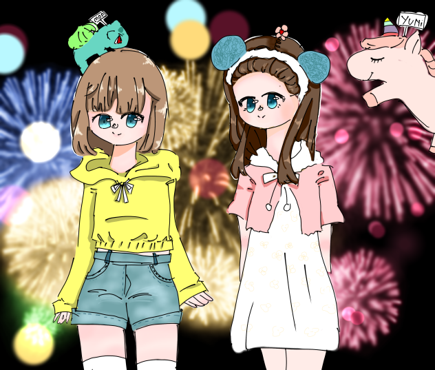 My little sister and me - ibisPaint