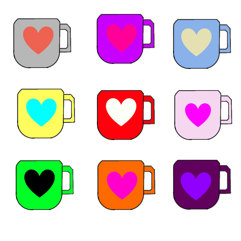 Y2K heart mugs - ibisPaint