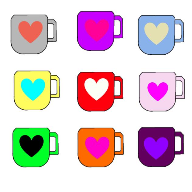 Y2K heart mugs - ibisPaint