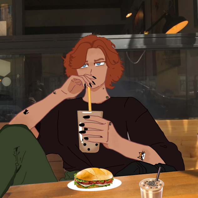 Sam on a lunch date - ibisPaint