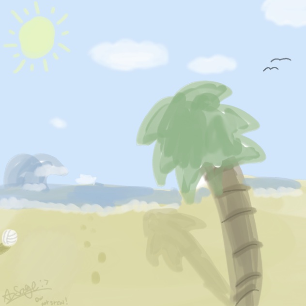 at the beach - ibisPaint