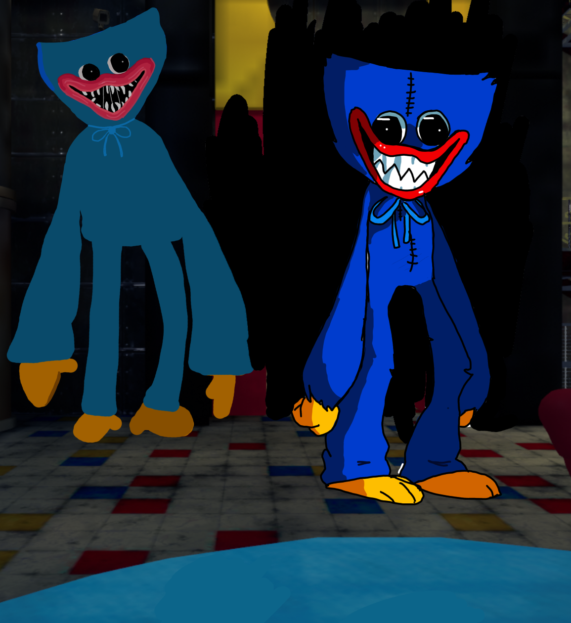 Huggy Wuggy comparison with fnf - ibisPaint